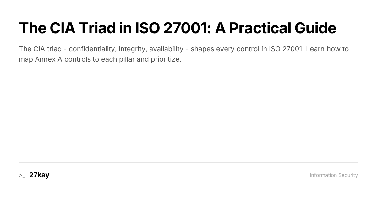 The CIA Triad in ISO 27001: A Practical Guide | 27kay